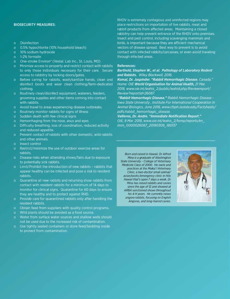 RHDV2 and your Herd – ARBA