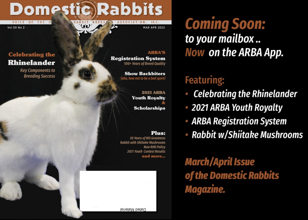 Back Issues of Domestic Rabbits Magazine – ARBA