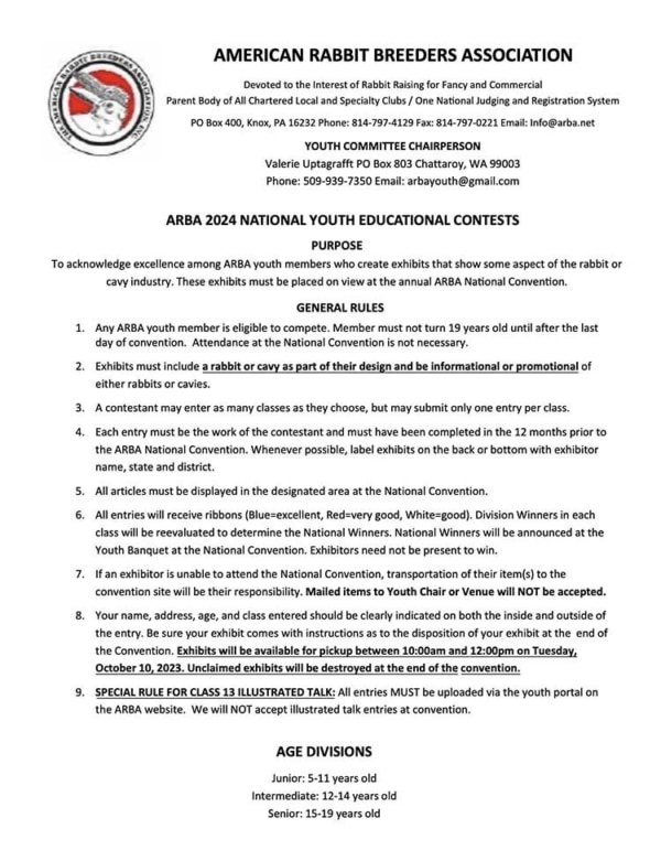 Youth Contests Arba