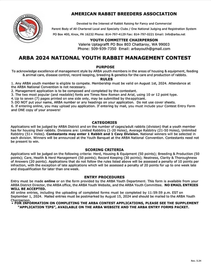 Youth Contests – ARBA